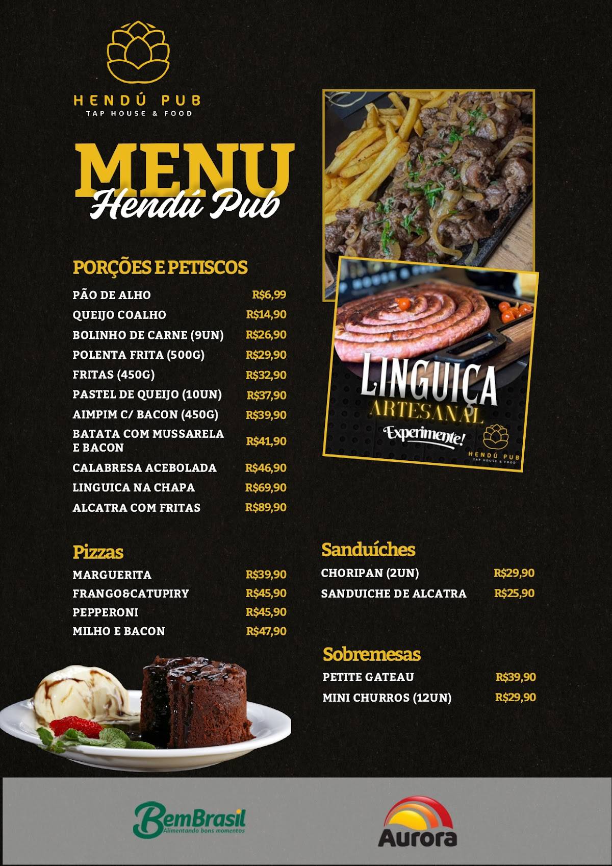 Menu em Hendú Pub Curitiba, Curitiba