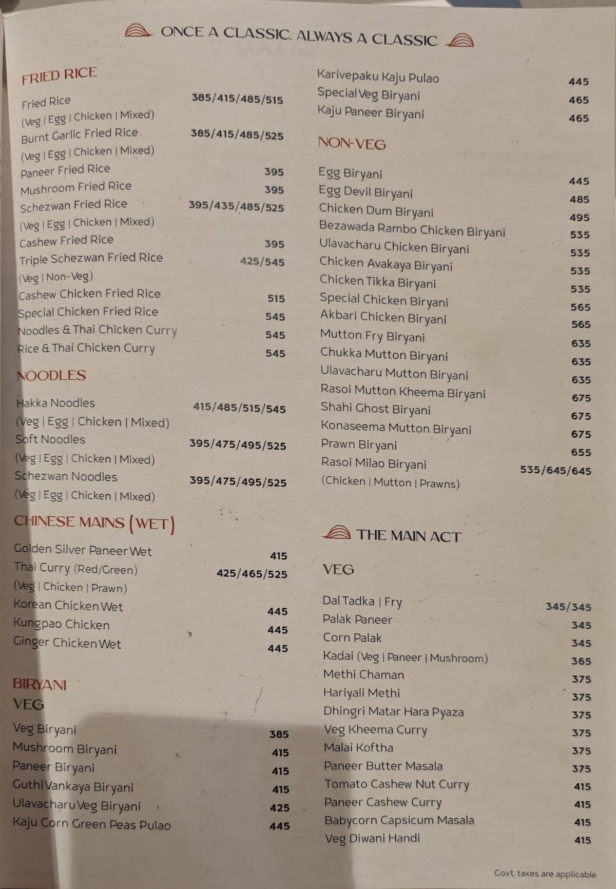 Menu at IGURU Banquets & Restaurant, Hyderabad