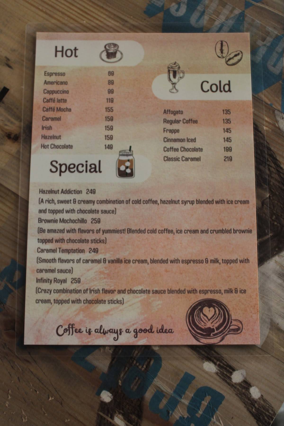 Menu at Infinity Café & Multi-Cuisine, Daman
