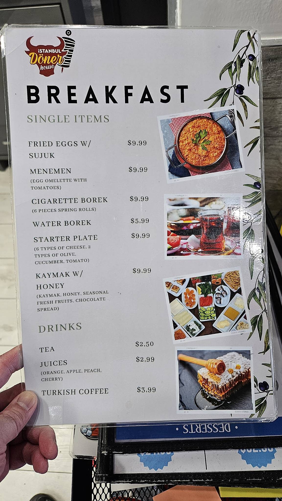 Menu at Istanbul Doner House restaurant, Mississauga
