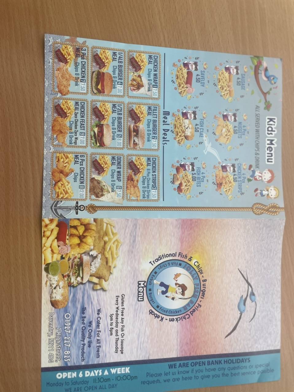 Menu at Jolly Fish Bar, Daventry