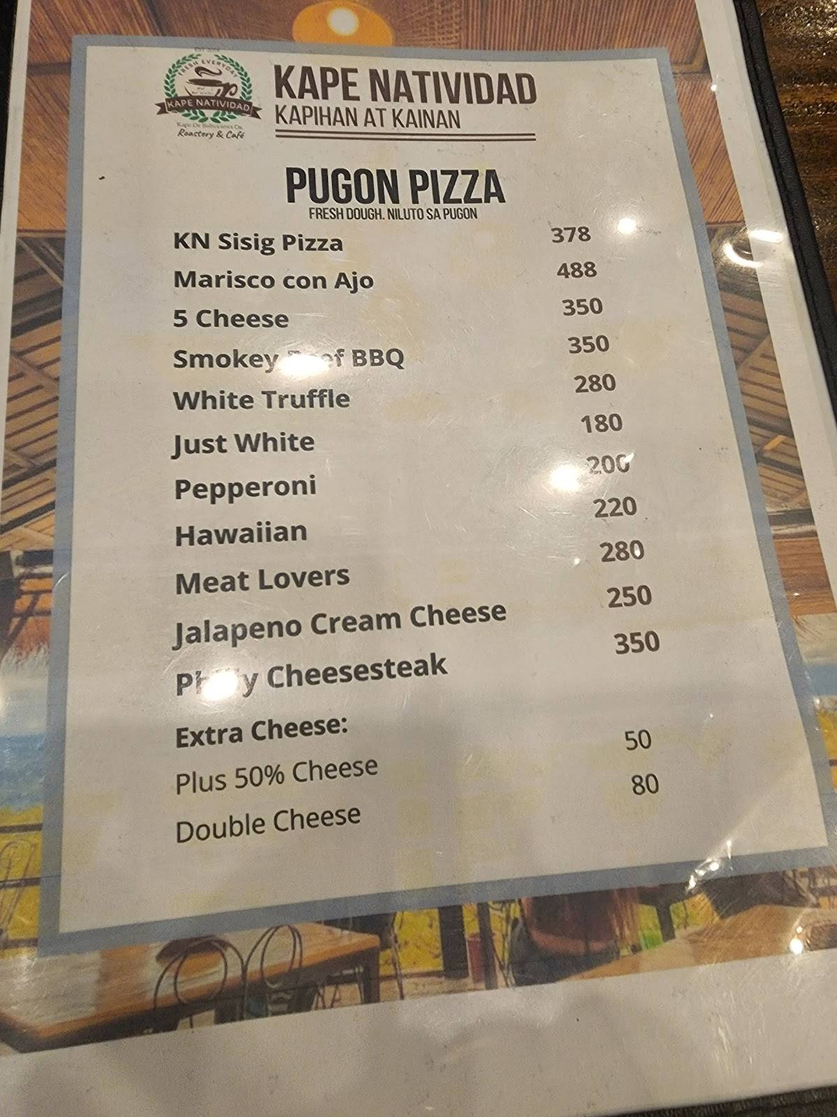 Menu at Kape Natividad Marilaque Tanay, Rizal restaurant, Tanay