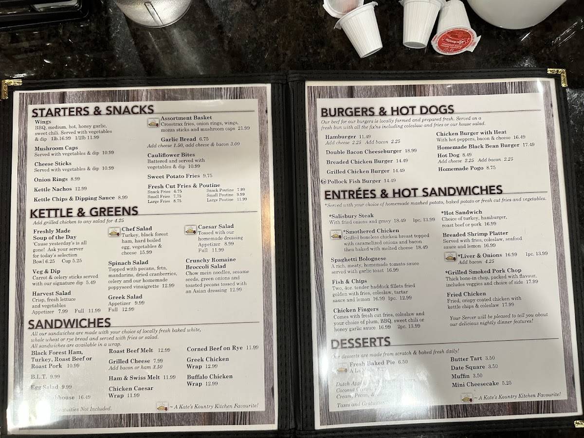 Menu at Kates Kountry Kitchen restaurant, Markstay-Warren, ON-17