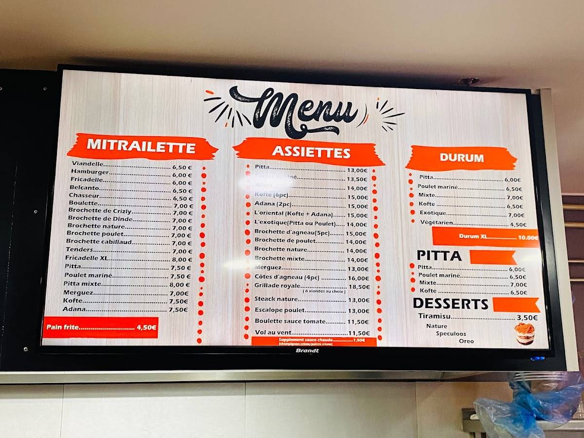 Menu at Kb Food, Charleroi