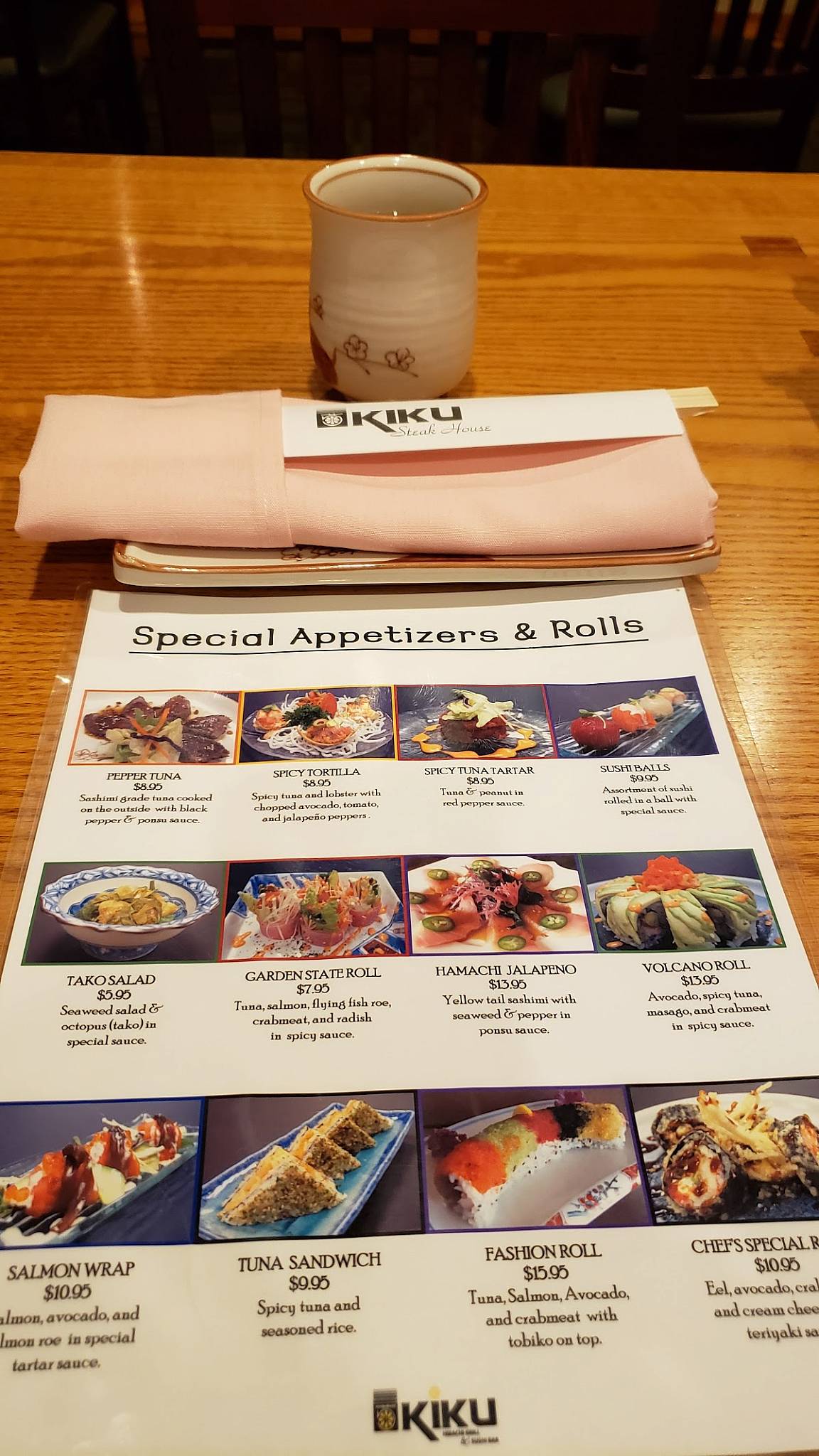 Menu at Kiku Restaurant, Paramus, 365 NJ-17