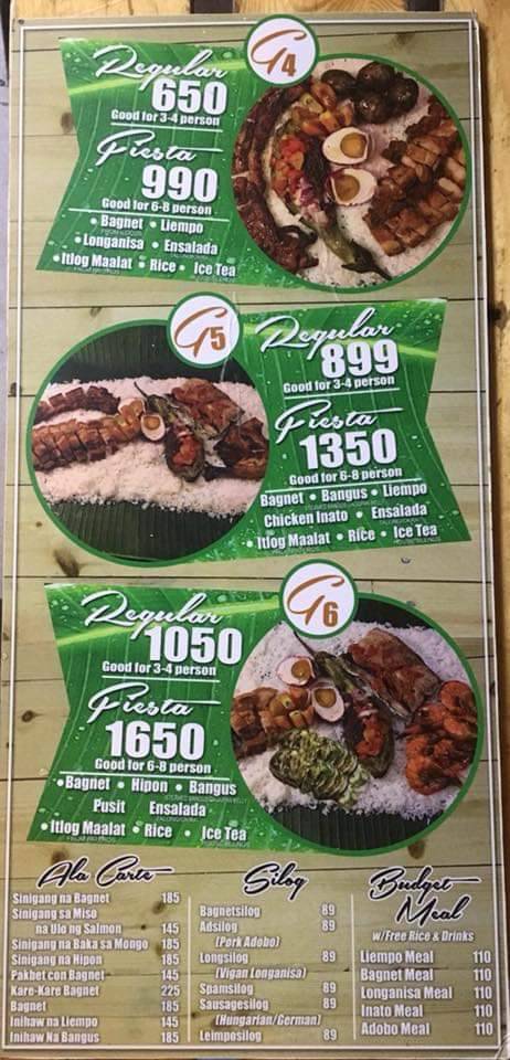 Carta del restaurante Kubo by Gillid’s, Manila