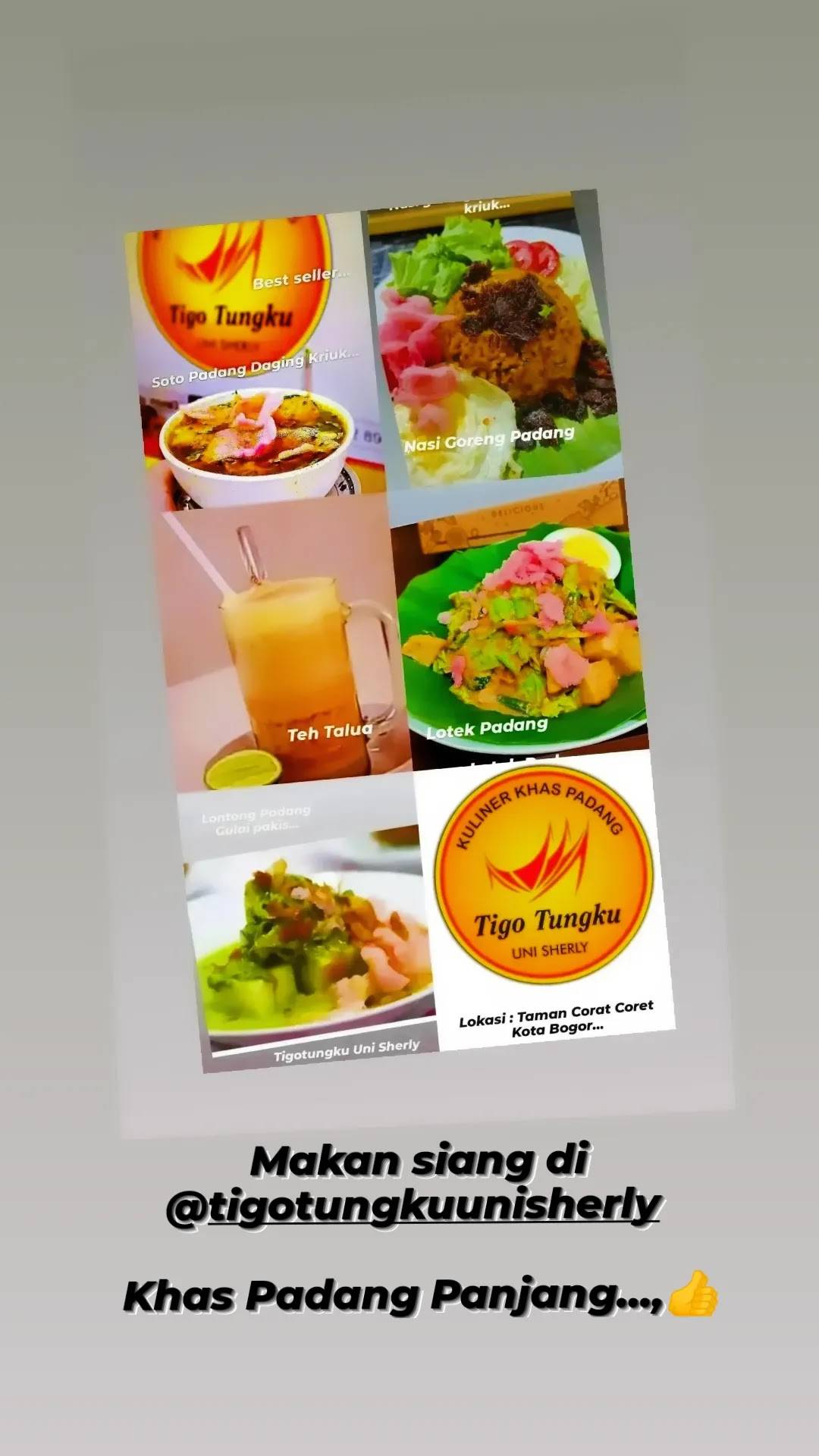Carta del restaurante Kuliner Khas Padang Tigo Tungku Uni Sherly, Bogor