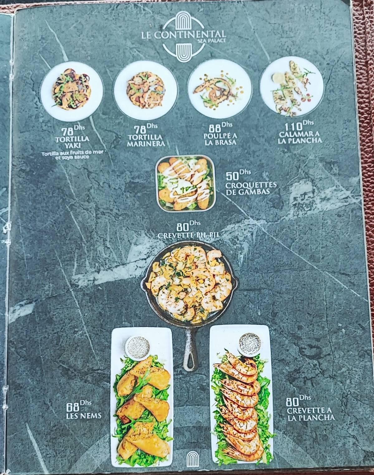 Menu au Le Continental Mehdia restaurant, Kenitra, 1er