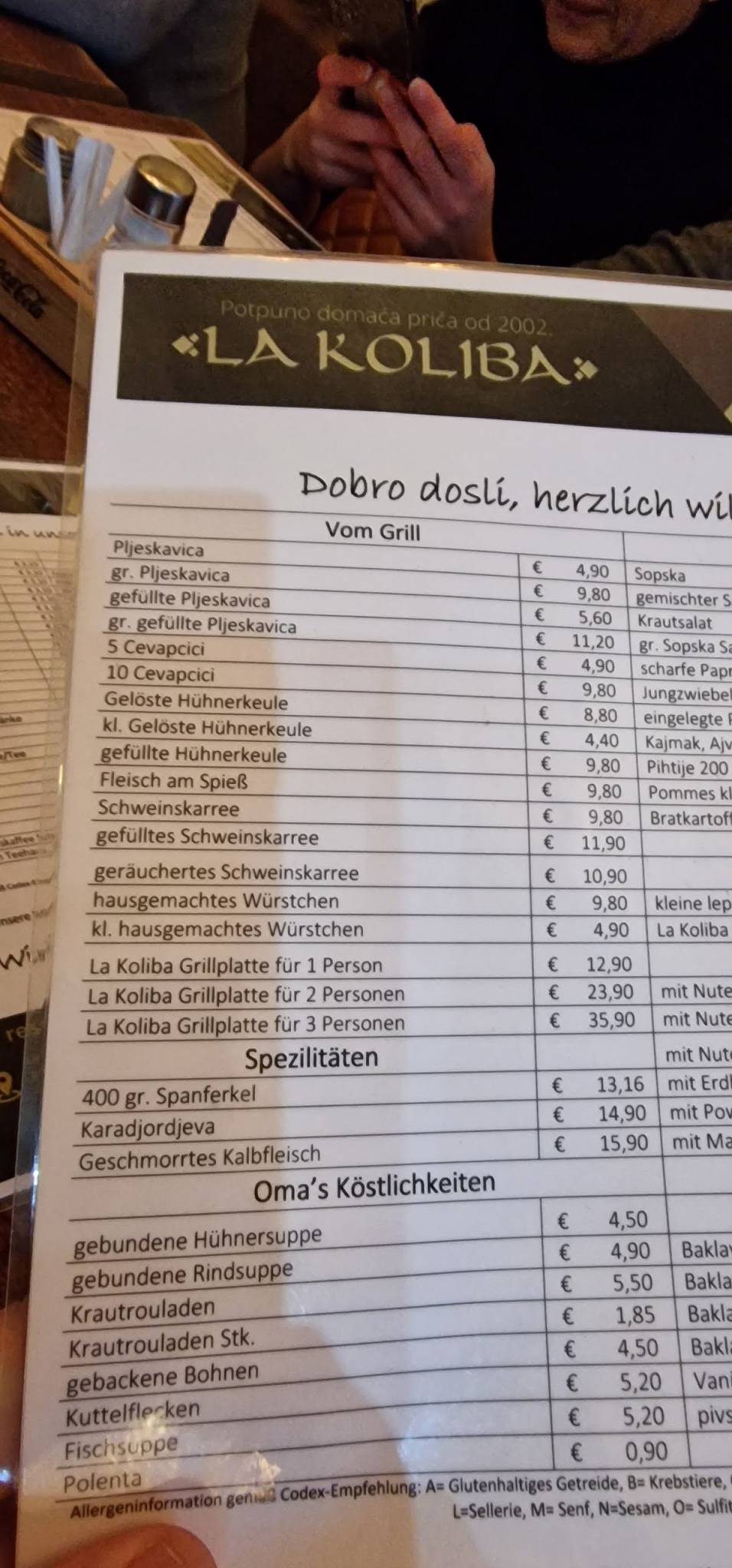 Speisekarte von La Koliba Restaurant, Wien, Laxenburger Str. 6