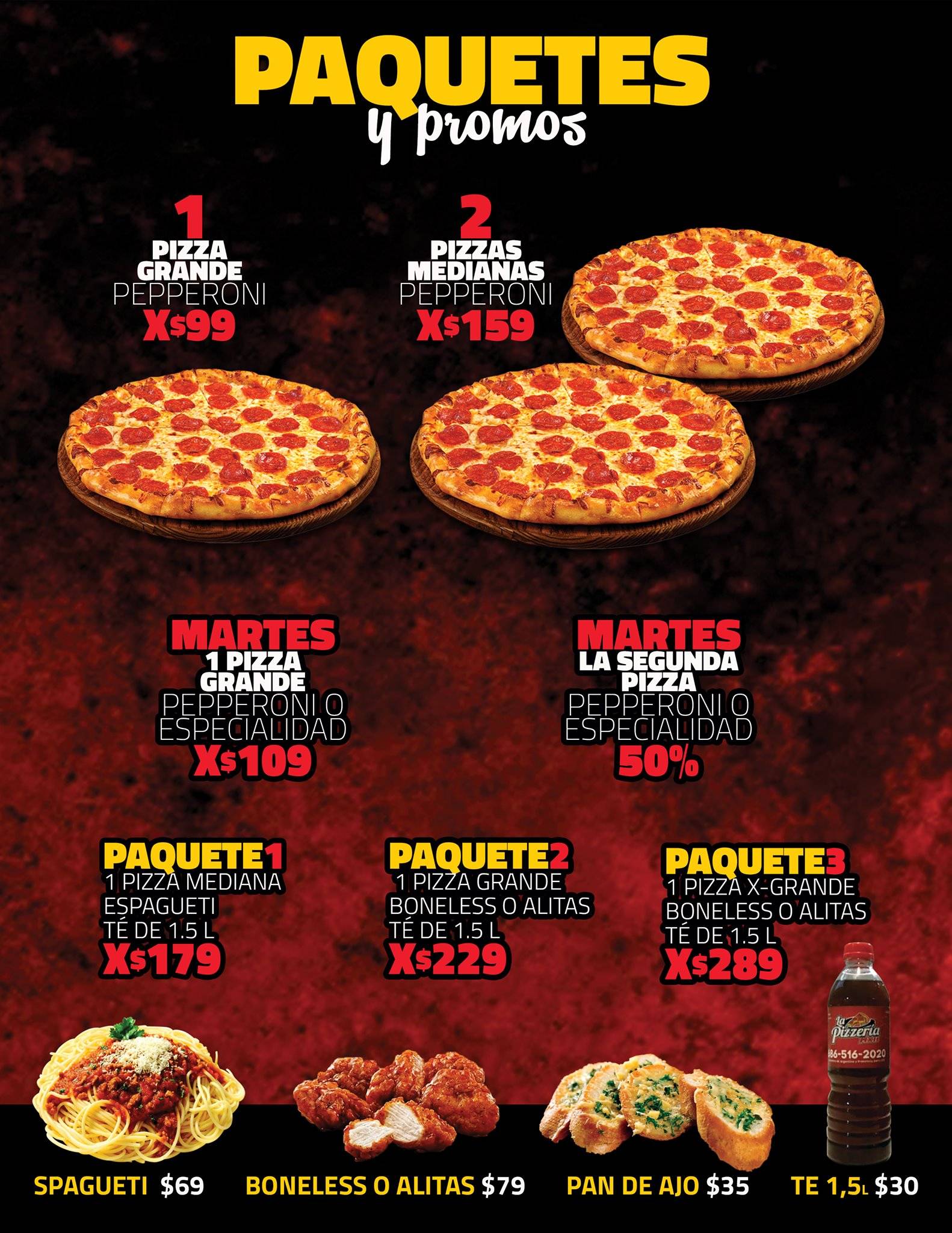 Carta del restaurante One Way Pizza, Mexicali