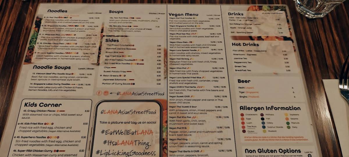 Menu at Lana Castlebar Asian Street Food, Castlebar