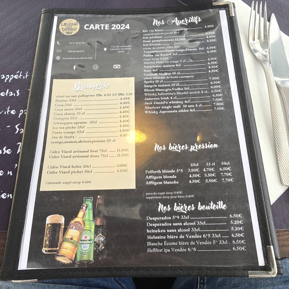 Menu au Restaurant Le Quai Des Dunes, Saint-Jean-de-Monts