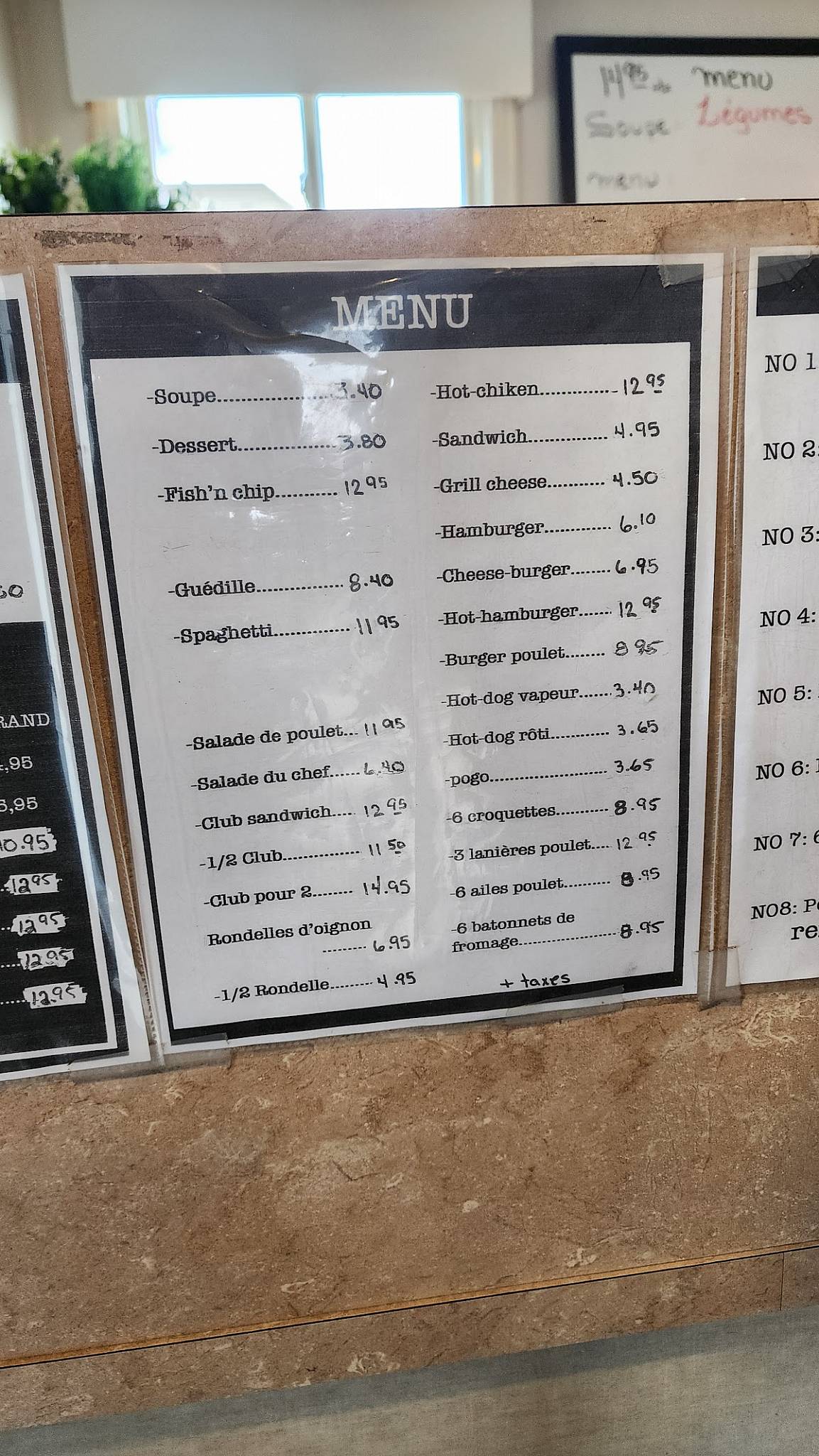 Menu at Restaurant Le Relais, Saint-Honoré