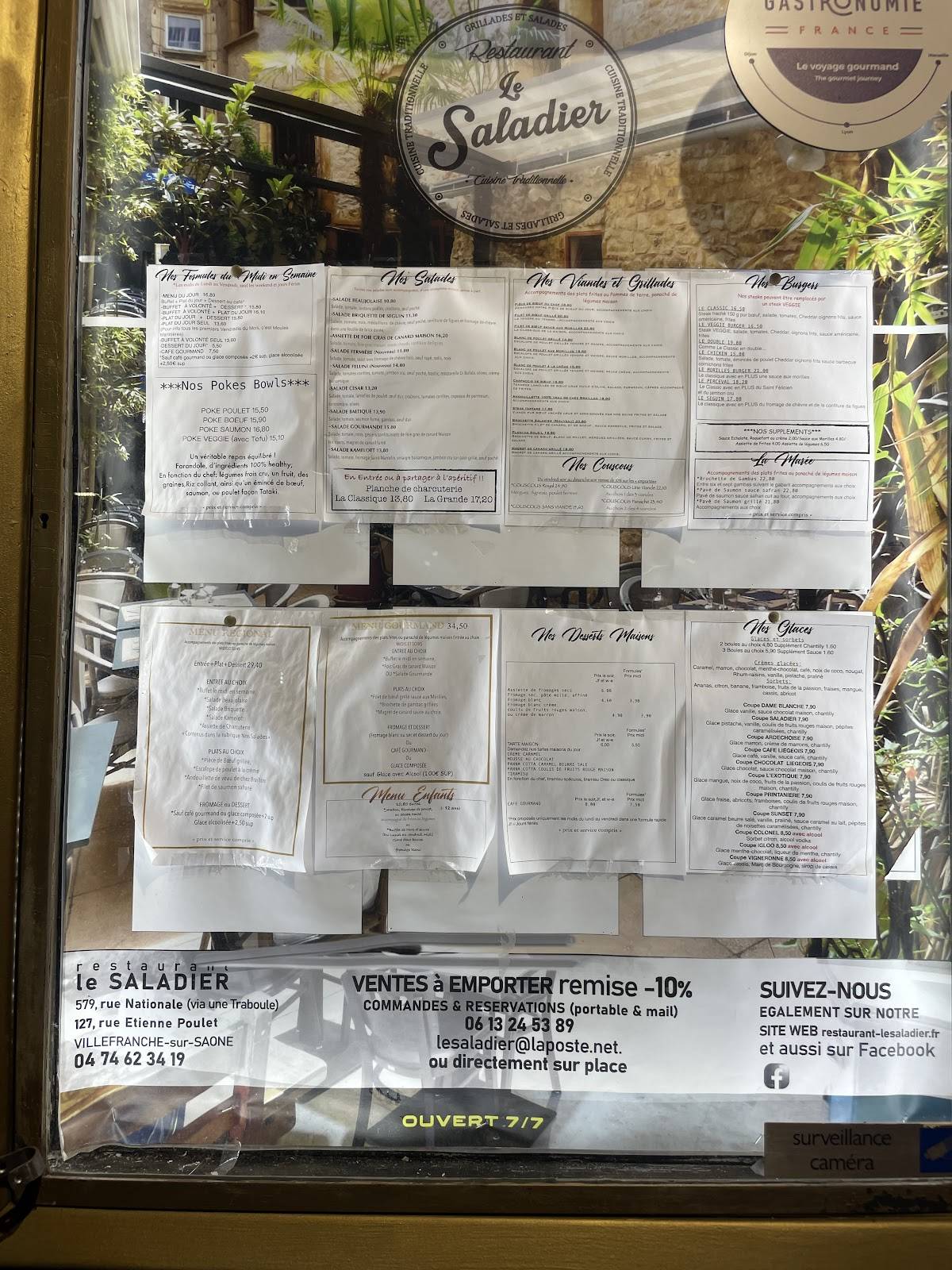 Menu au Restaurant Le Saladier Villefranche sur Saône, Villefranche-sur ...