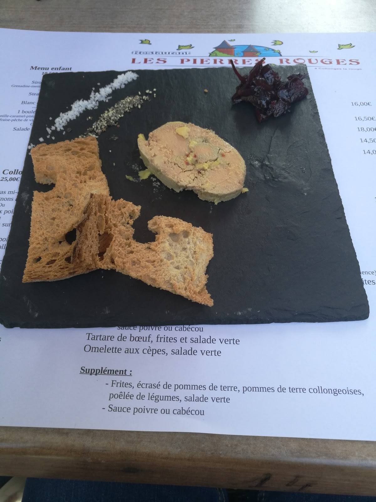 Menu au Les Pierres Rouges restaurant, Collonges-la-Rouge