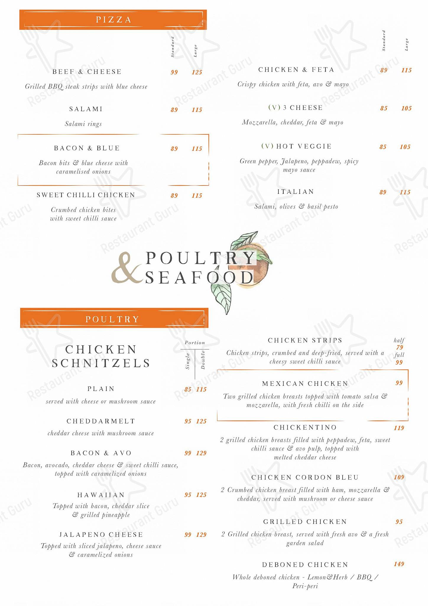Menu at Letaba Junction restaurant, Letsitele