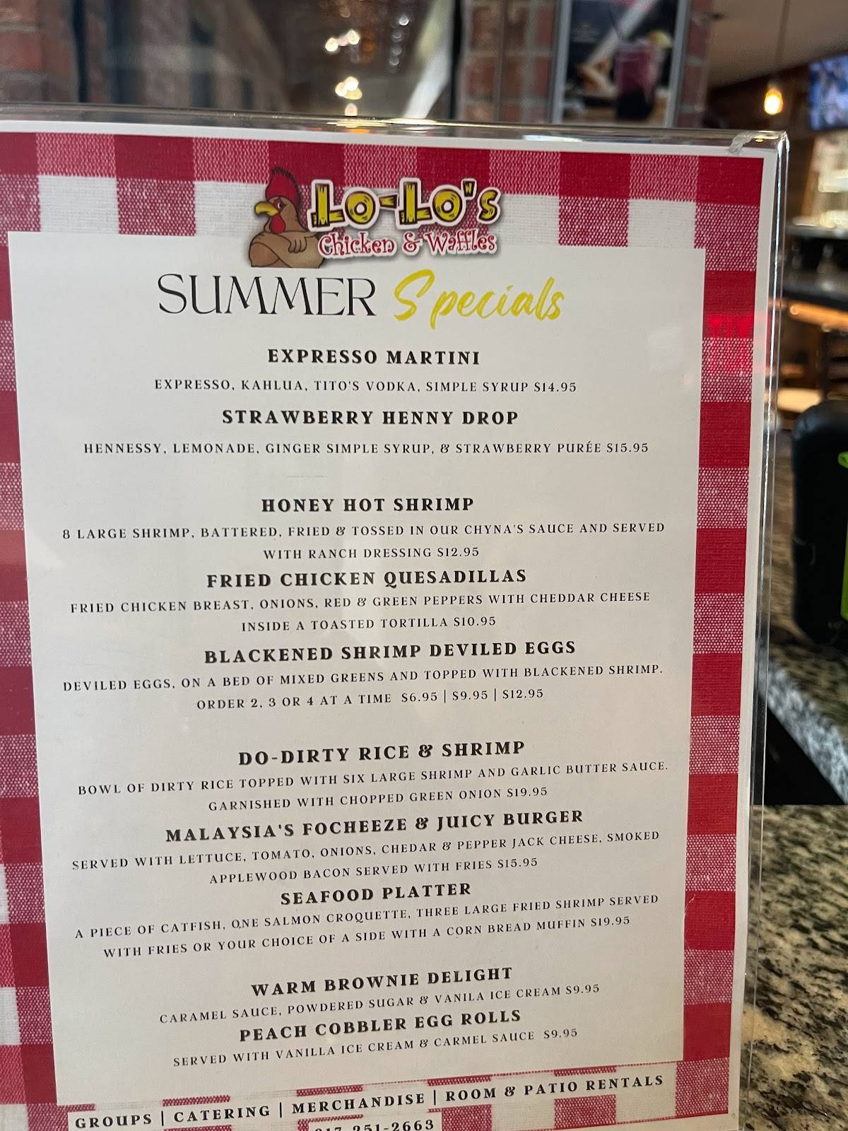 Menu at Lo-Lo's Chicken & Waffles restaurant, Grapevine, TX-114