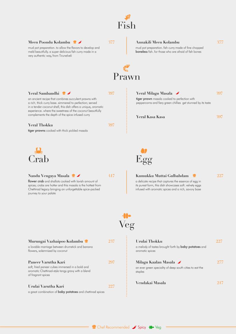 Menu at Madras Machan's, Chennai