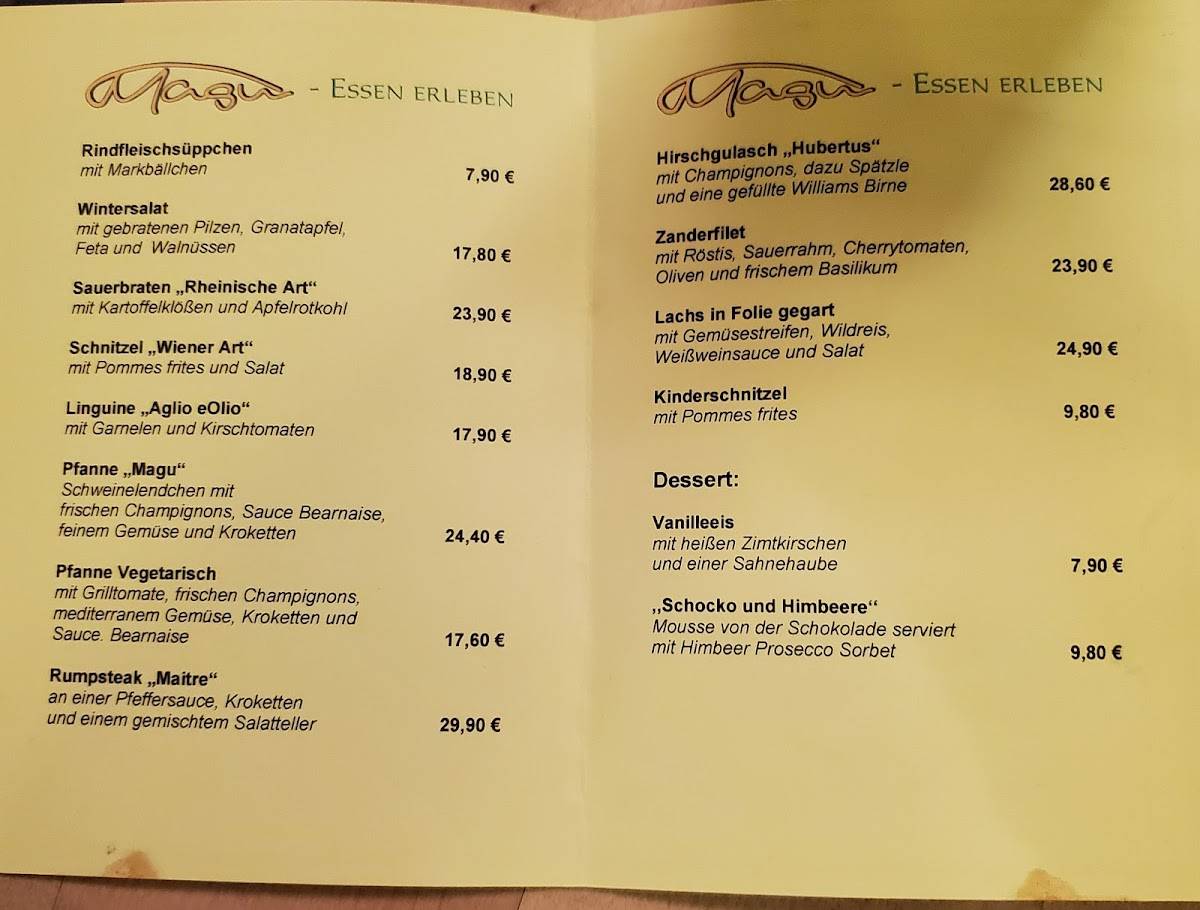 Speisekarte von Restaurant Magu, Mechernich