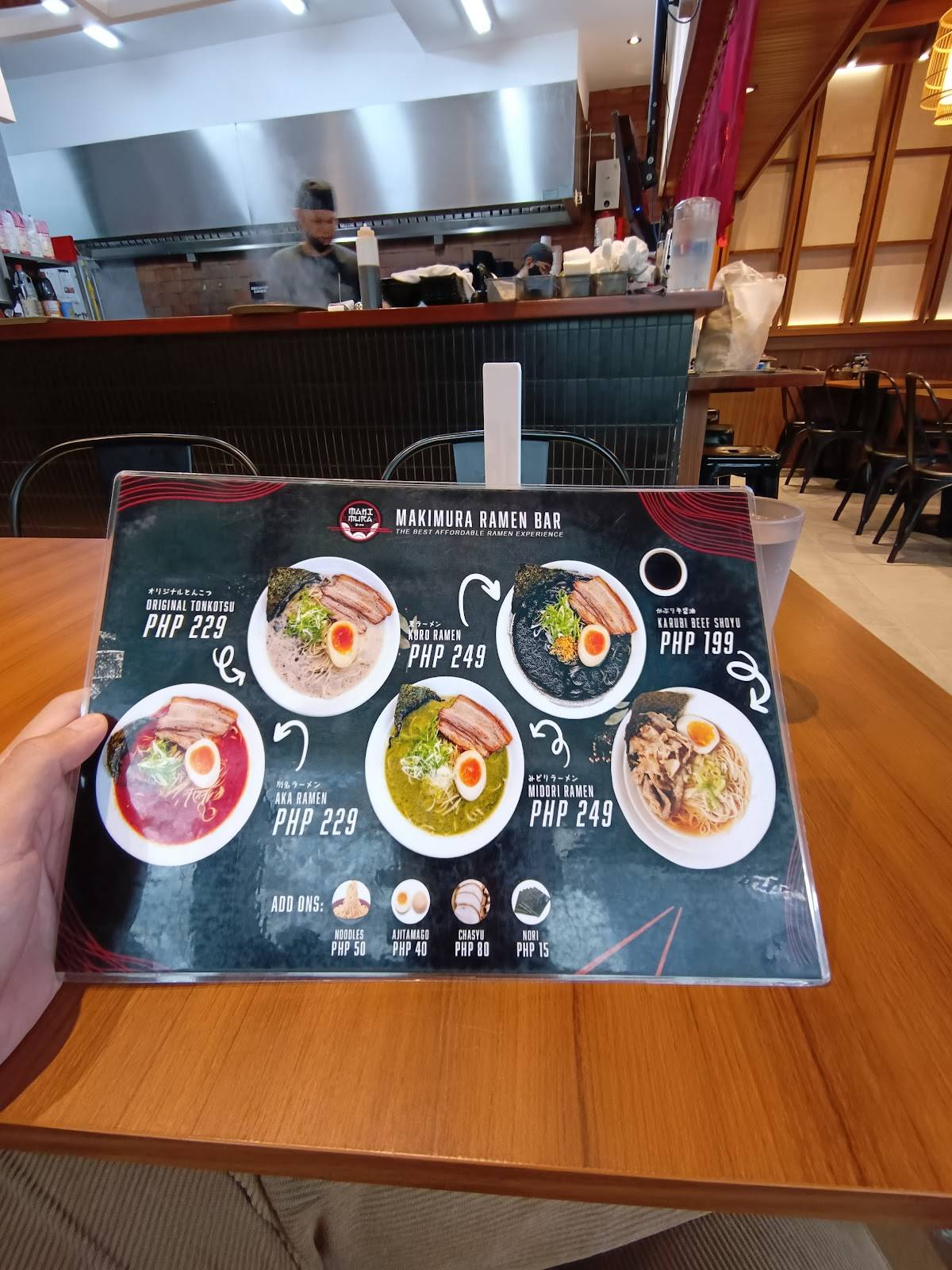 Menu at Makimura Ramen Bar - SM North EDSA, Quezon City