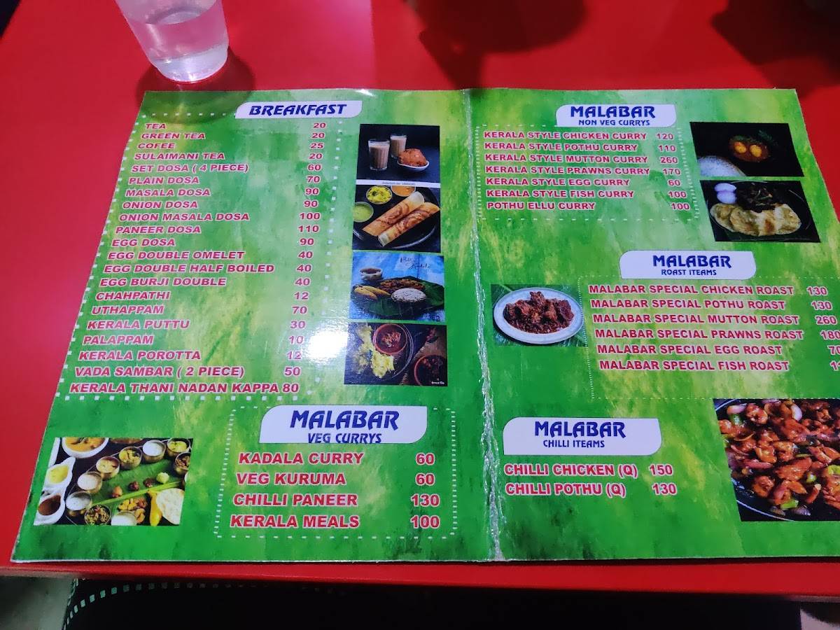 Menu at Malabar Restaurant, New Delhi, A-37A