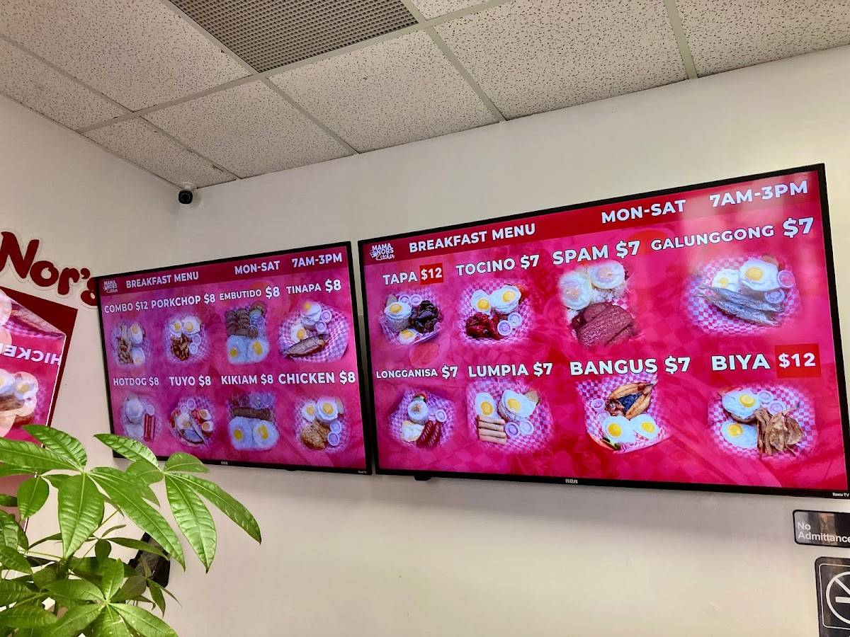 Menu at Mama Nors Kitchen restaurant, Winnipeg