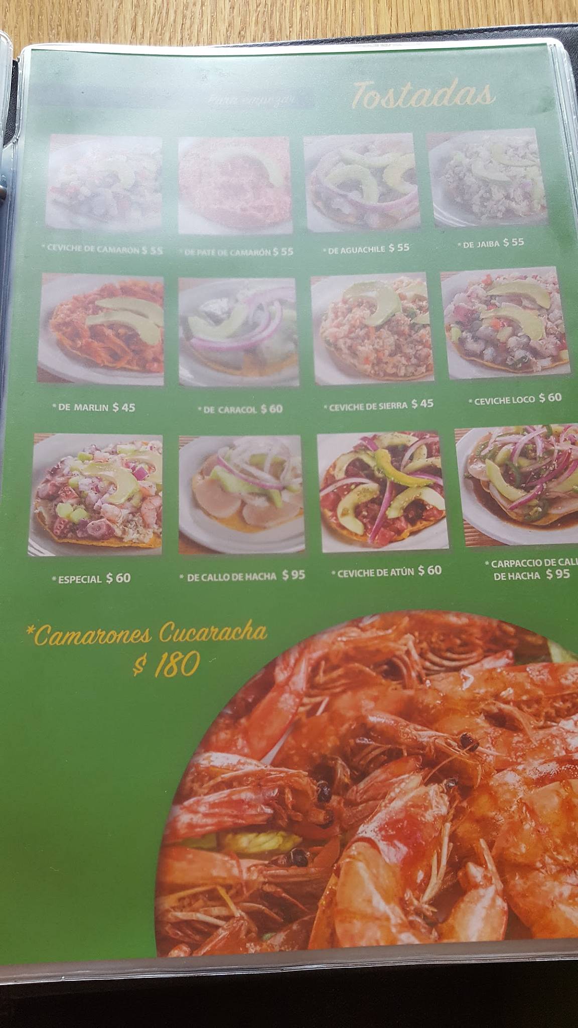 Carta del restaurante Mariscos El Memin Valle Real, Zapopan