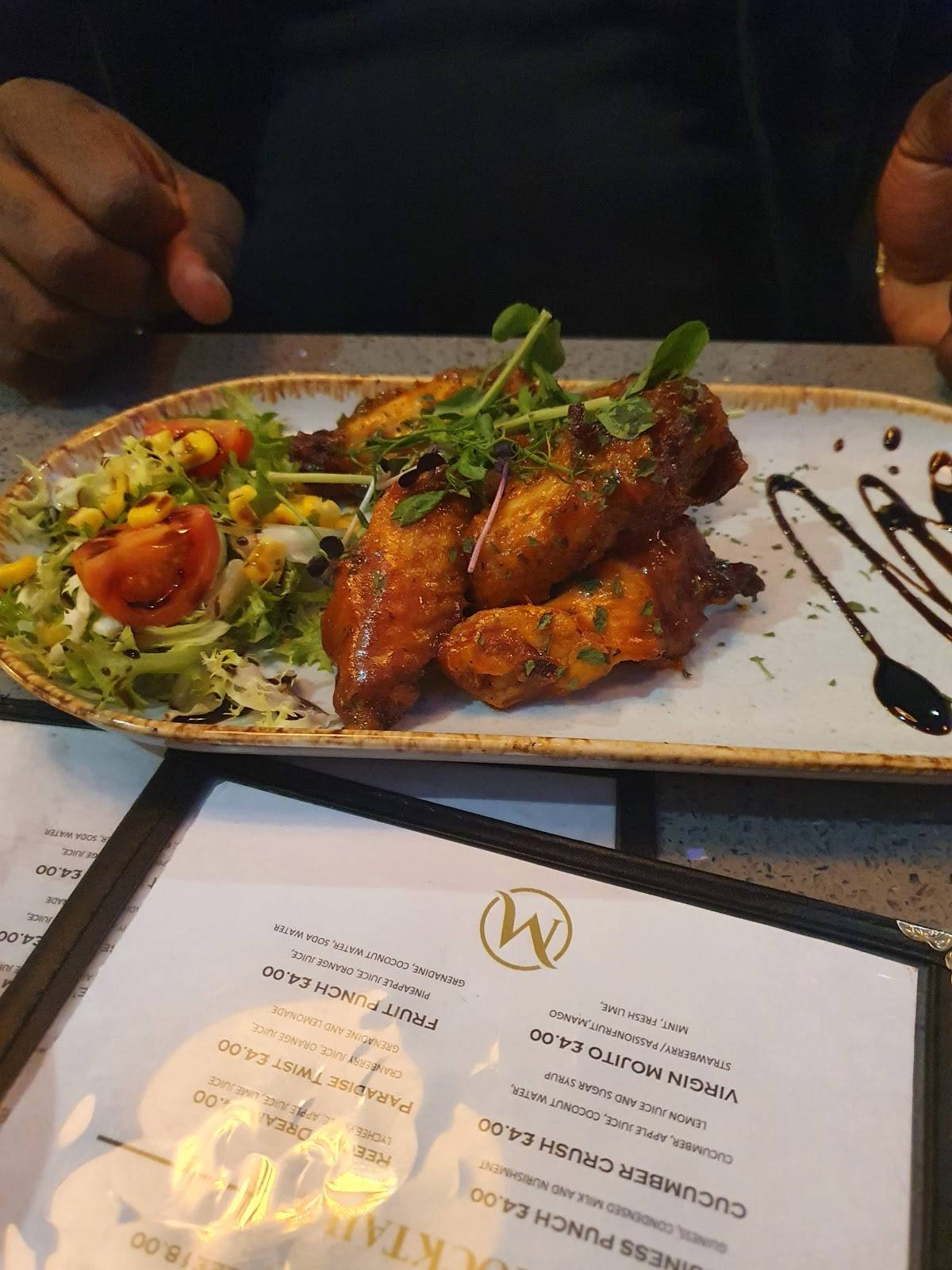 Menu at Mellow's restaurant, Birmingham