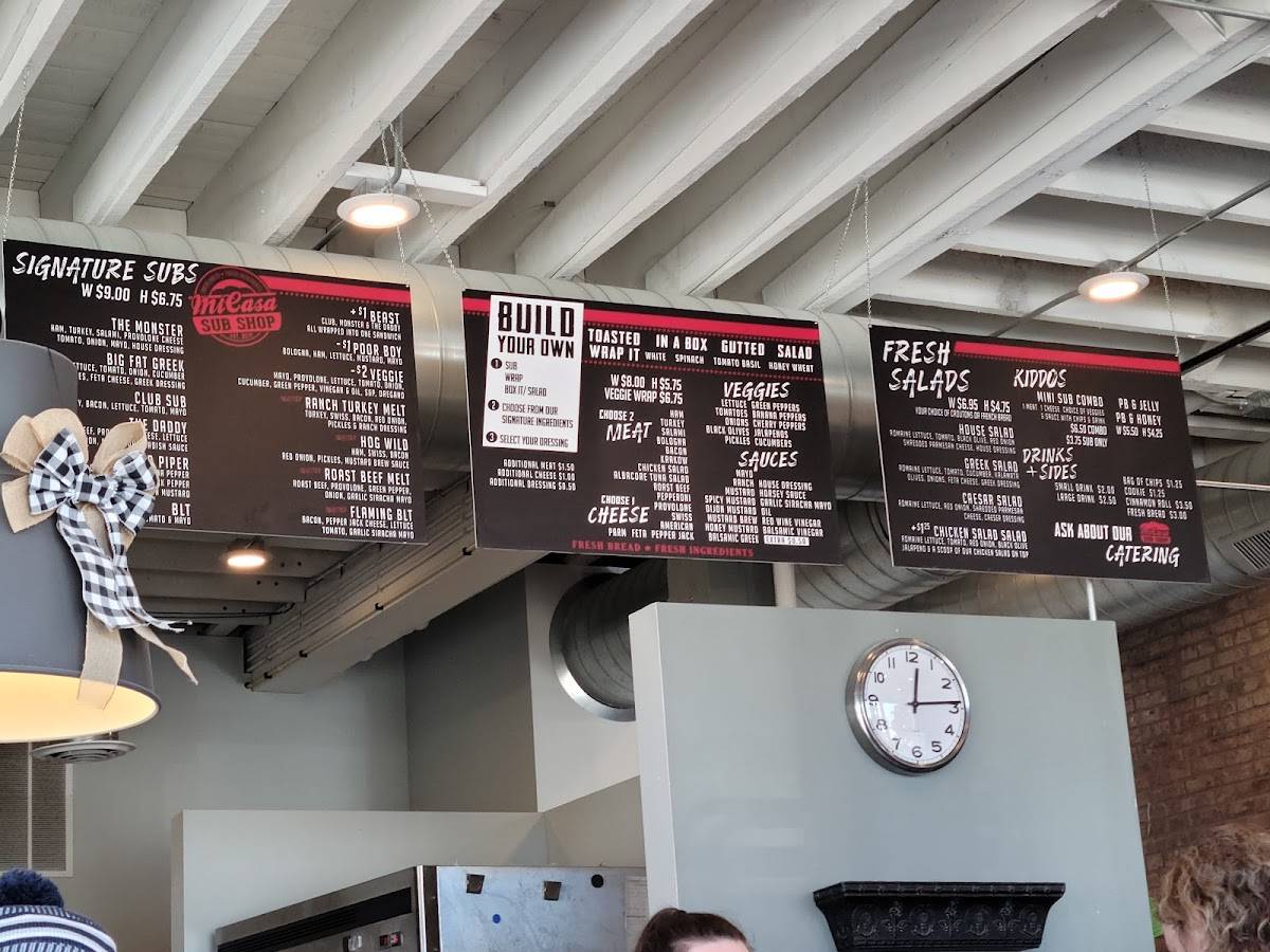 Menu at Micasa Sub Shop restaurant, Red Bud