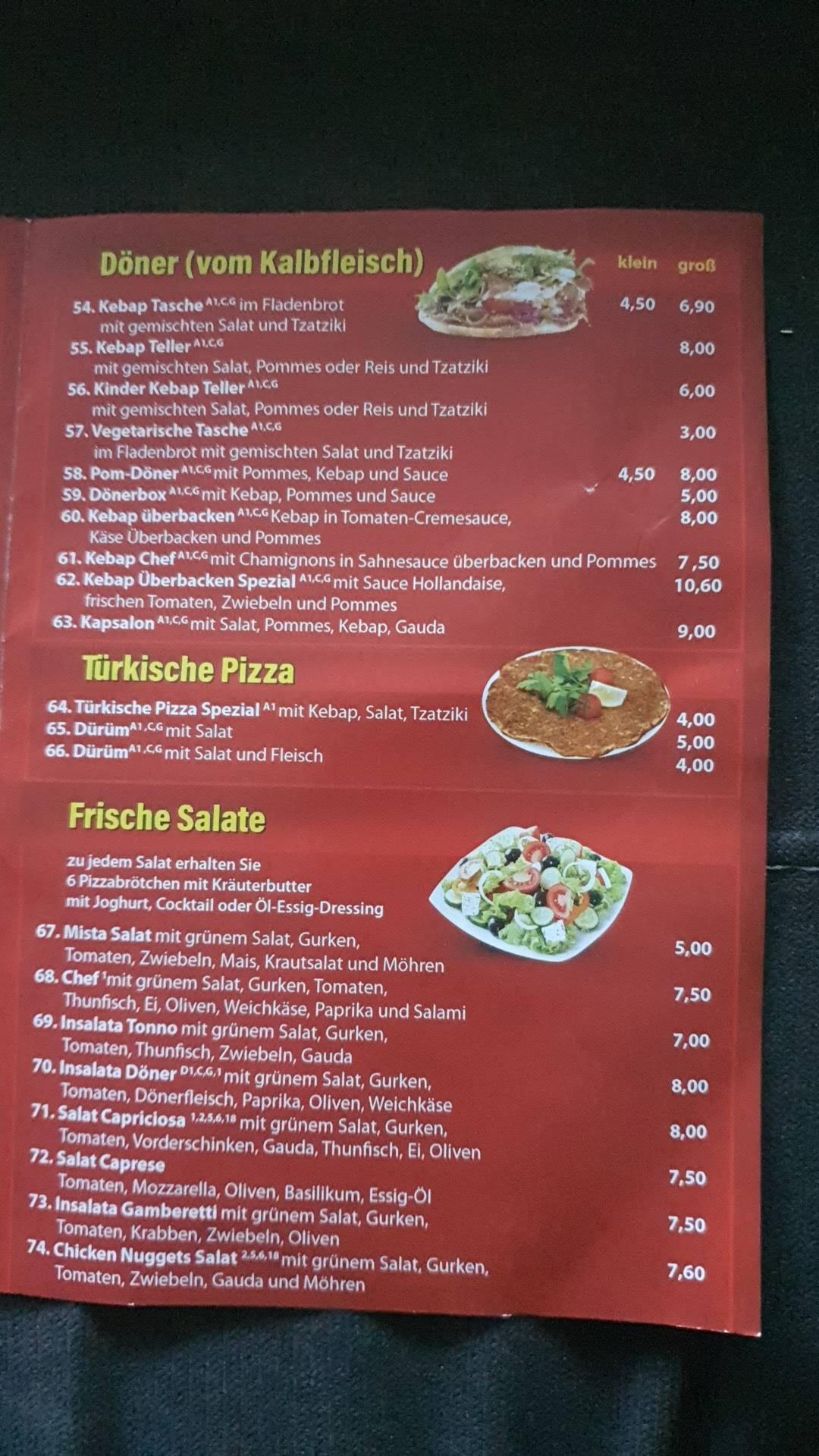 Speisekarte von Mido Restaurant & Café, Goch