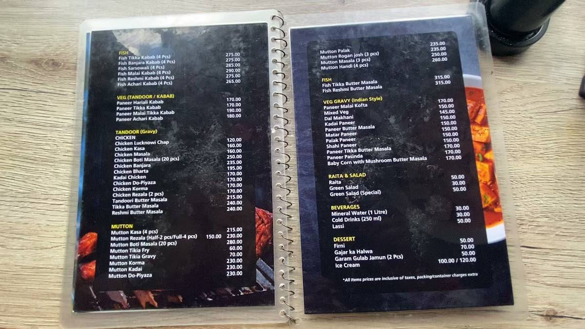 Menu at Mitra's Handi, South Dum Dum
