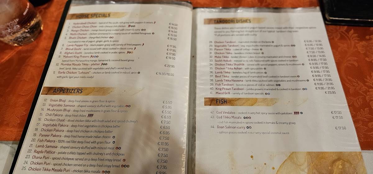 Menu at Mumbai Masala Marina Rubicon restaurant, Playa Blanca