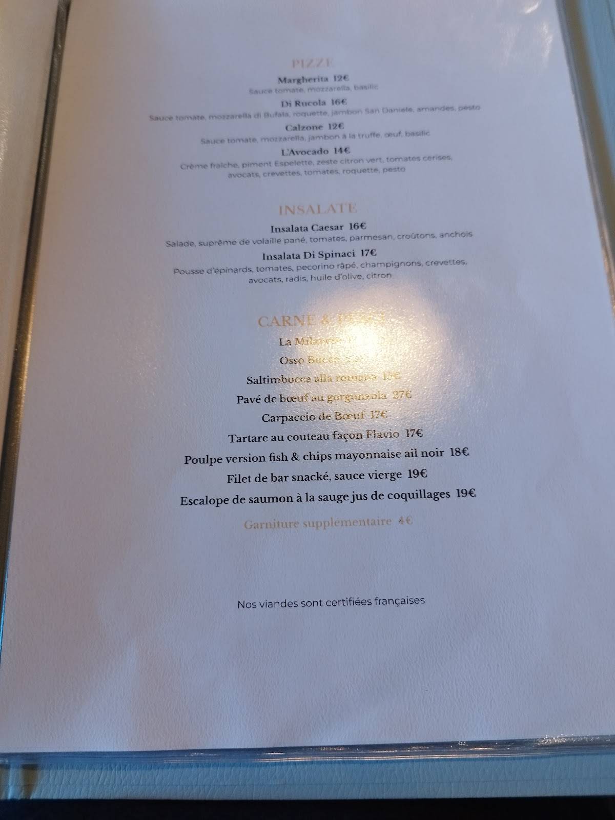 Menu au Musa Giorgia Ristorante restaurant, Ifs