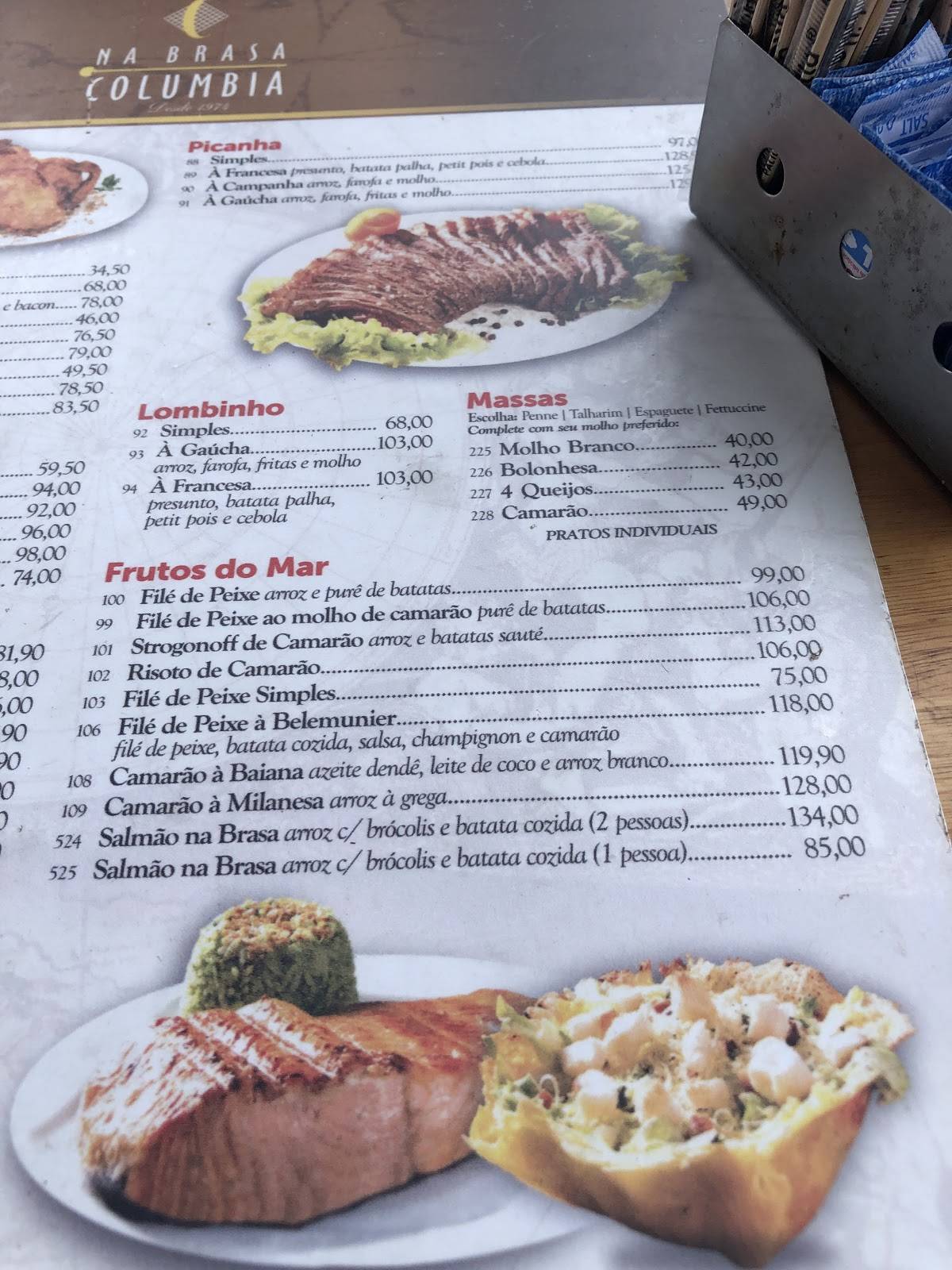 Menu em Na Brasa Columbia - Tijuca restaurante, Rio de Janeiro, Rua ...