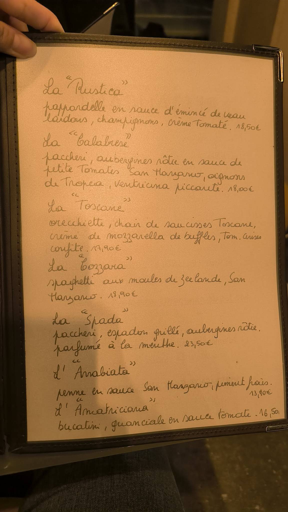 Menu au Nerone, Anderlecht