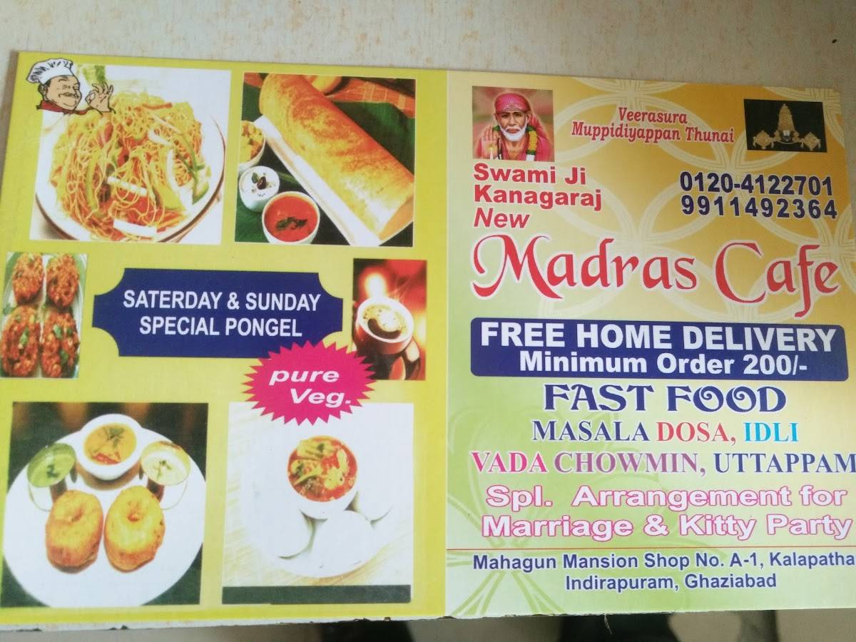 Menu at New Madras cafe, Ghaziabad, Mahagun Mansion