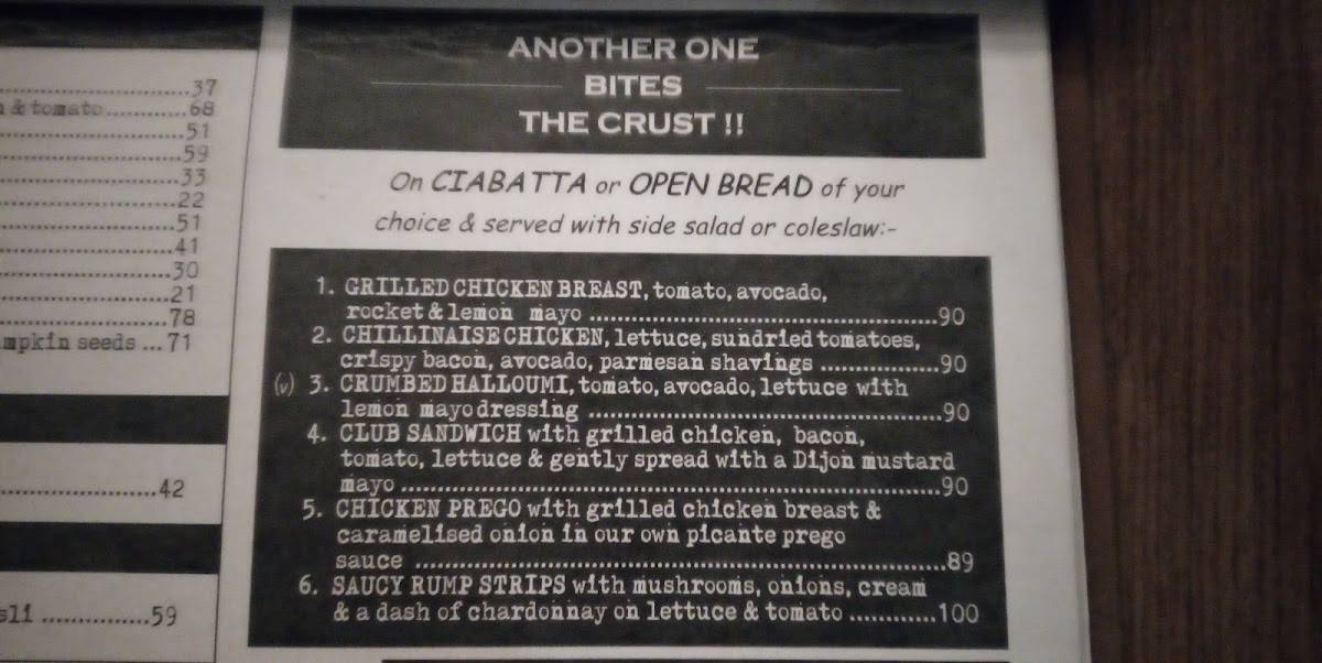 Menu at Next Chapter Restaurant, Durban