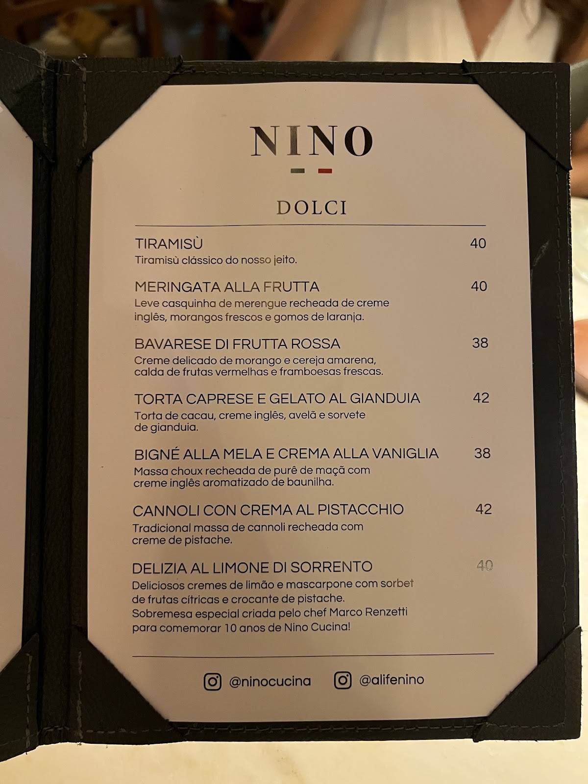 Menu em Nino Cucina restaurante, São Paulo, R. Jerônimo da Veiga