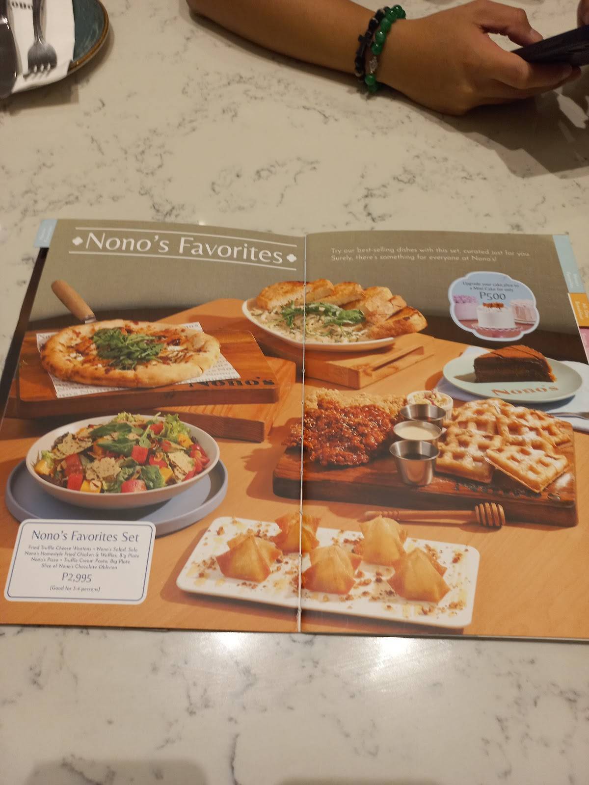 Menu at Nono's - Gateway Mall 2 restaurant, Quezon City