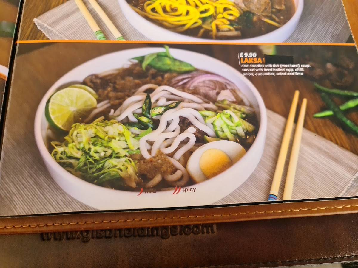 Menu at Nur Malaysia London restaurant, London