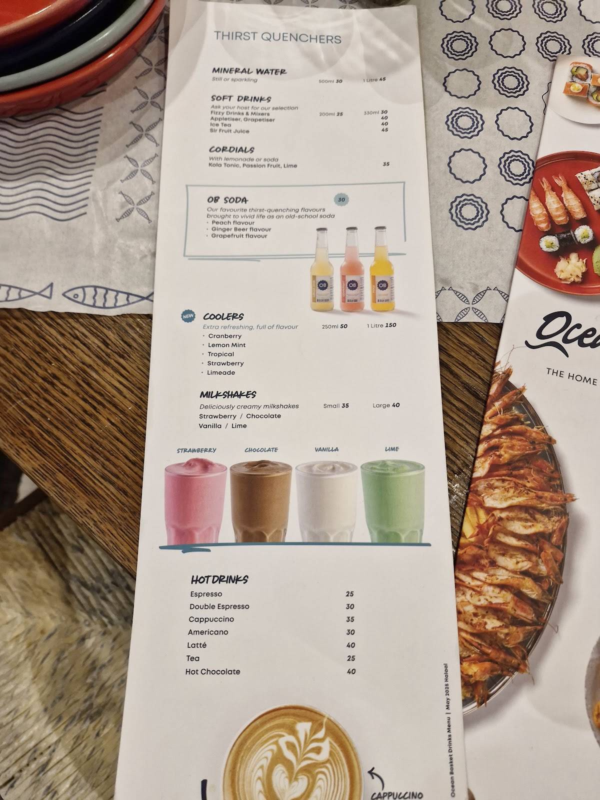 Menu at Ocean Basket Gateway Mall restaurant, Umhlanga