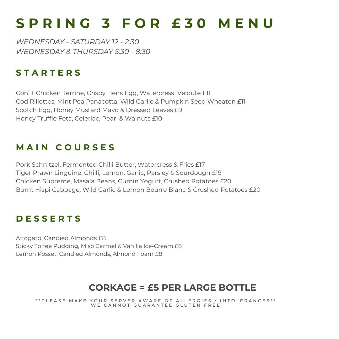 Menu at Origin 101 restaurant, Moira