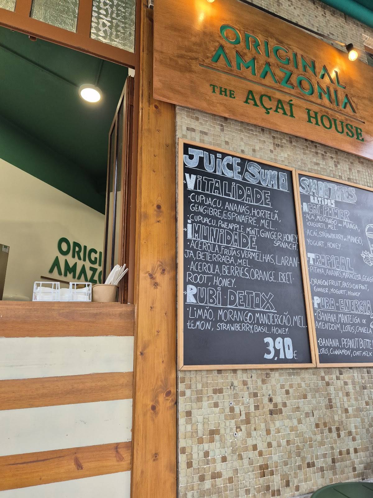 Menu at Original Amazonia - The Açaí House restaurant, Lisbon
