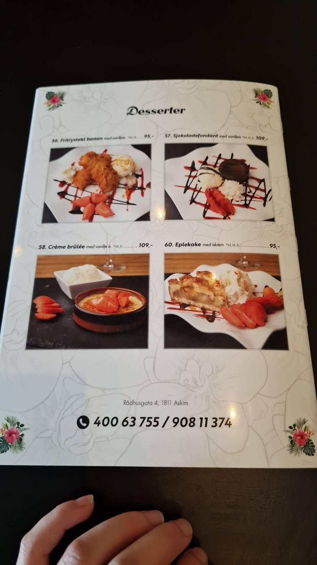 Menu at Orkide Restaurant, Askim