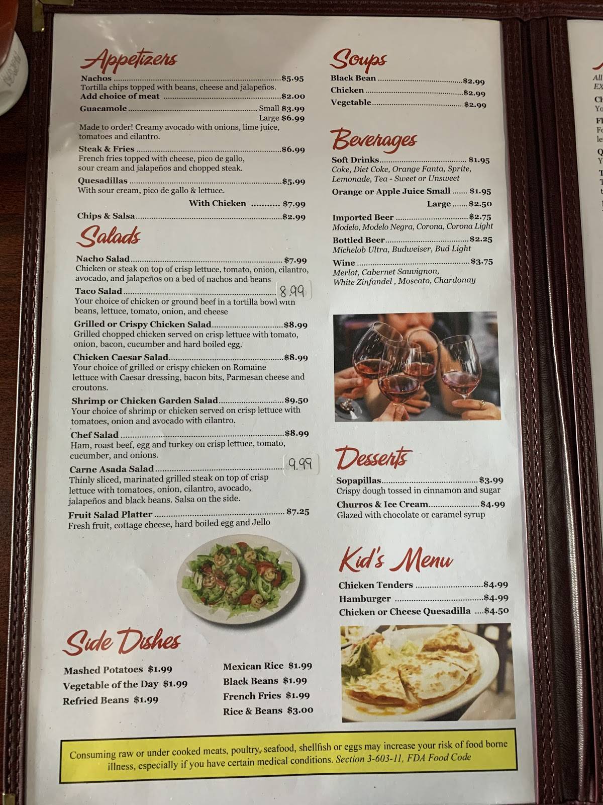 Menu at Oscar's Family Restaurant, Sebring
