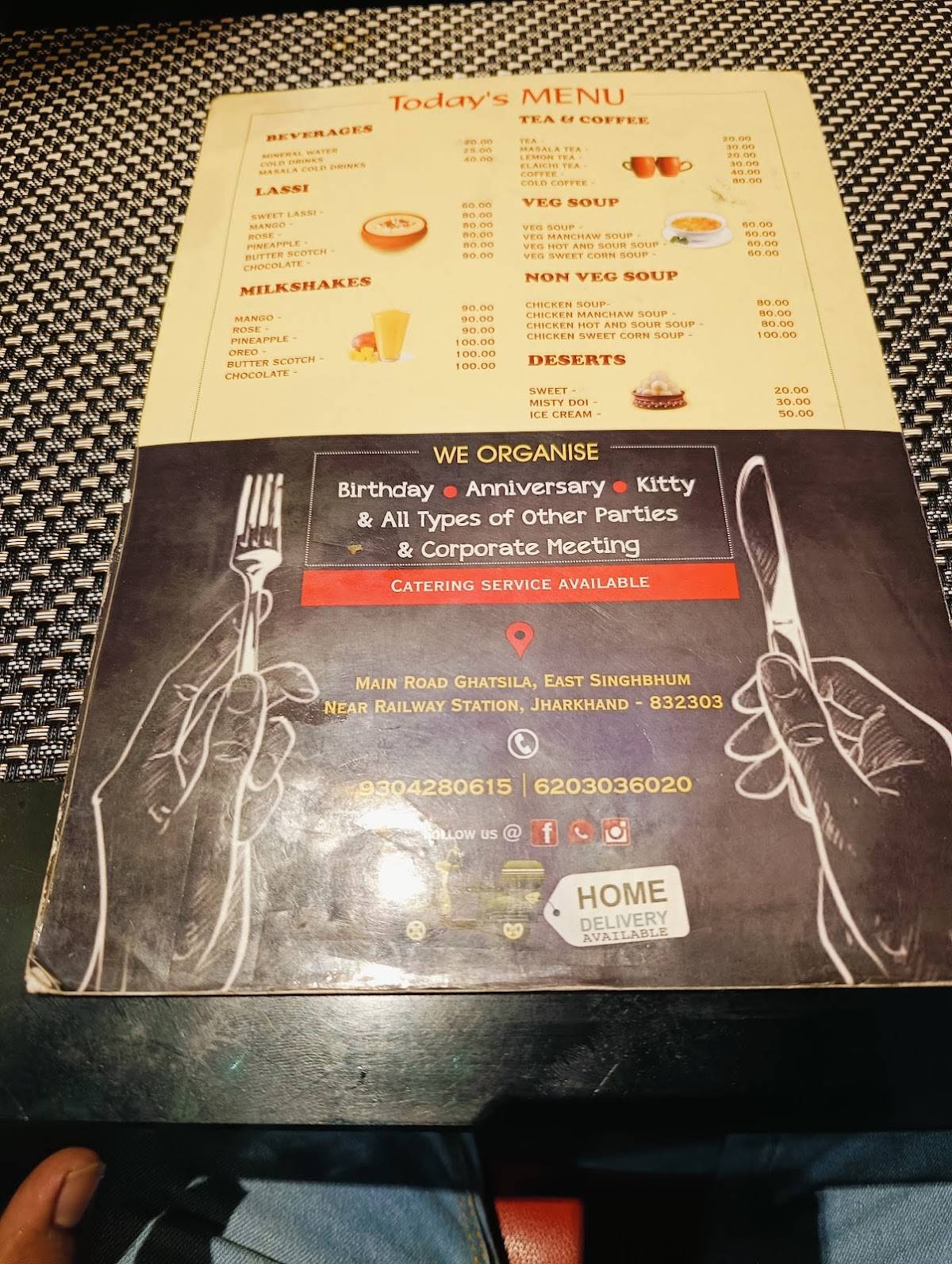 Menu at PATHER PANCHALI RESTAURANT & CAFE GHATSILA, Ghatshila