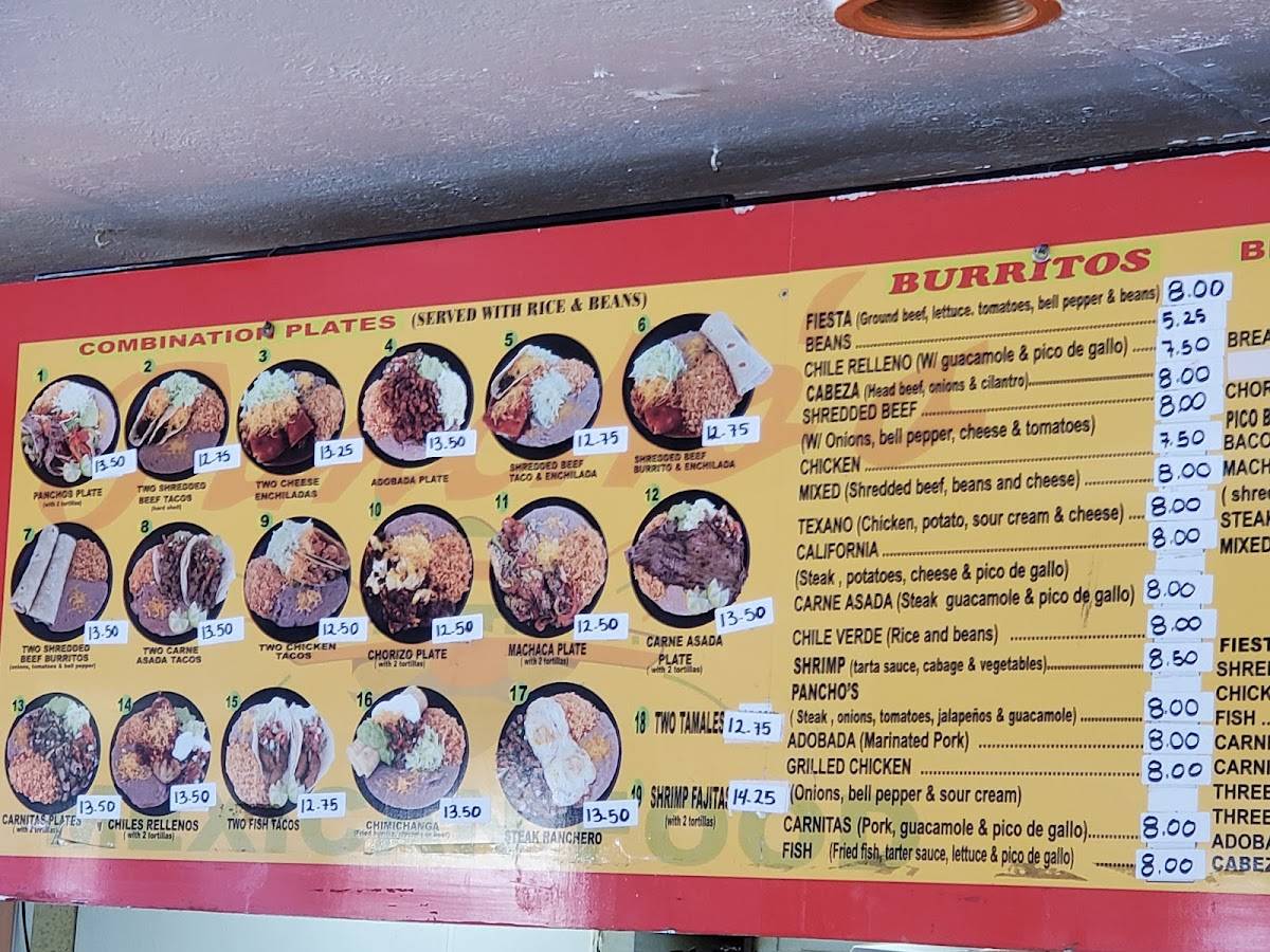 Menu at Mexican Taco Shop restaurant, Junction City