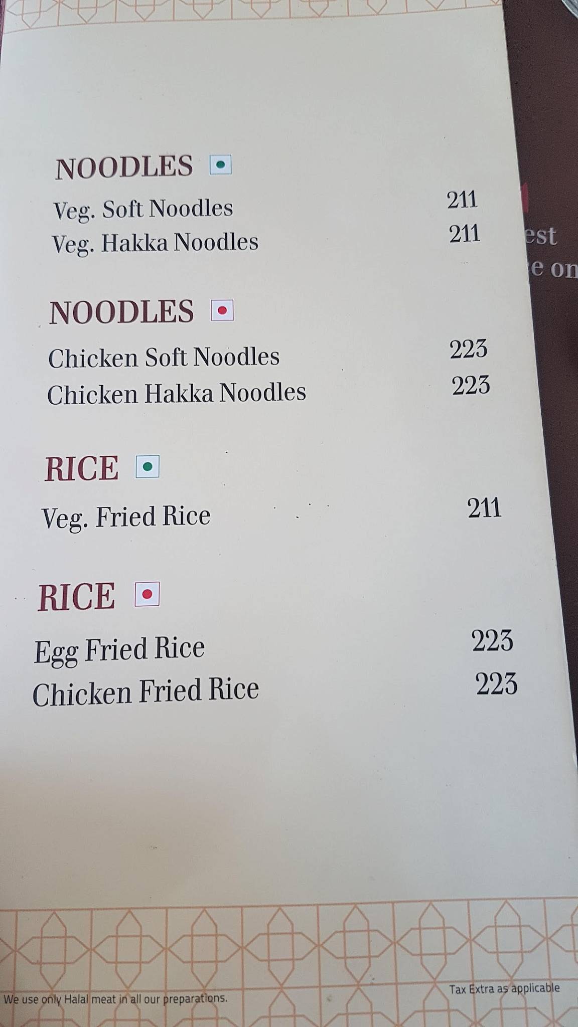 Menu at Paradise Biryani Imax, Hyderabad, NTR Marg