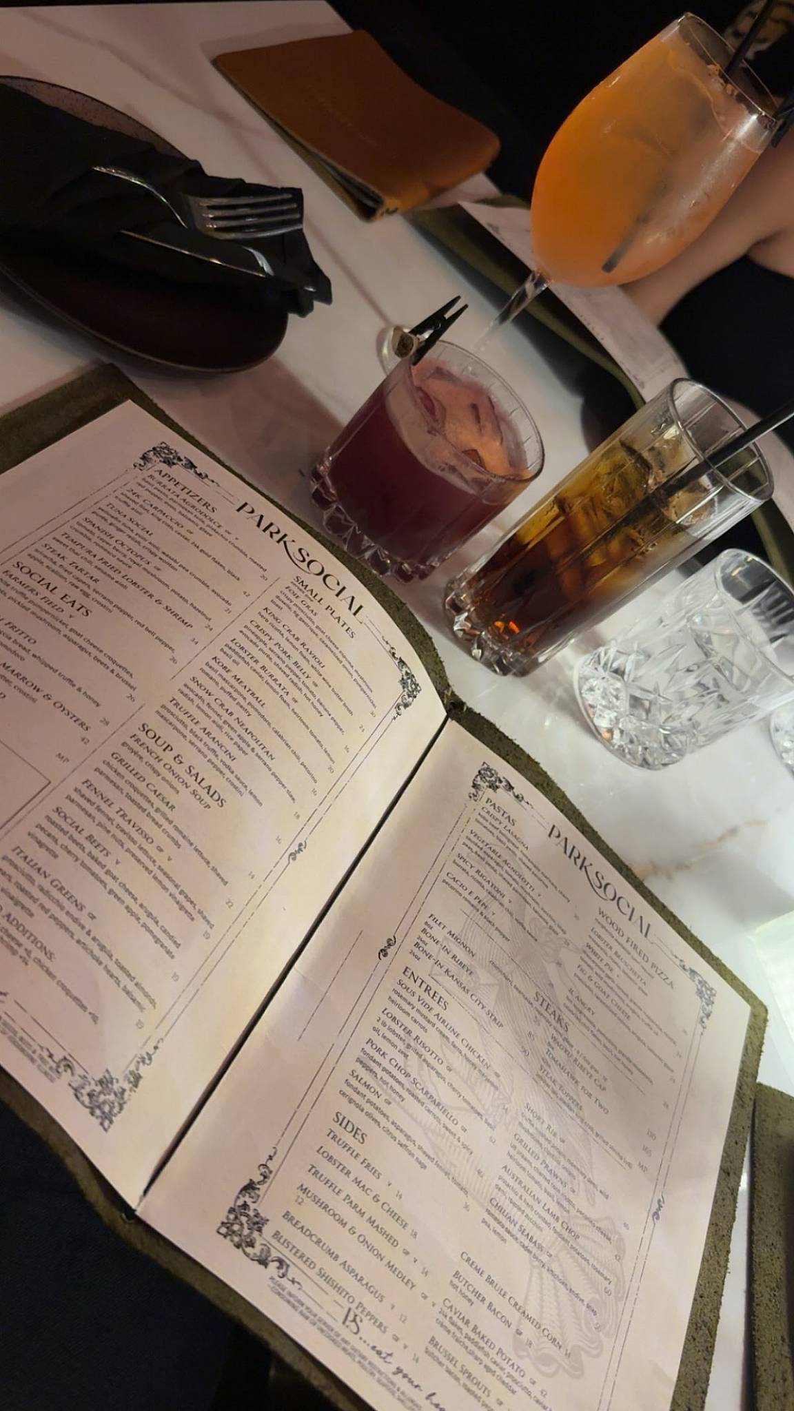 Menu at Park Social Restaurant & Lounge, Neptune City