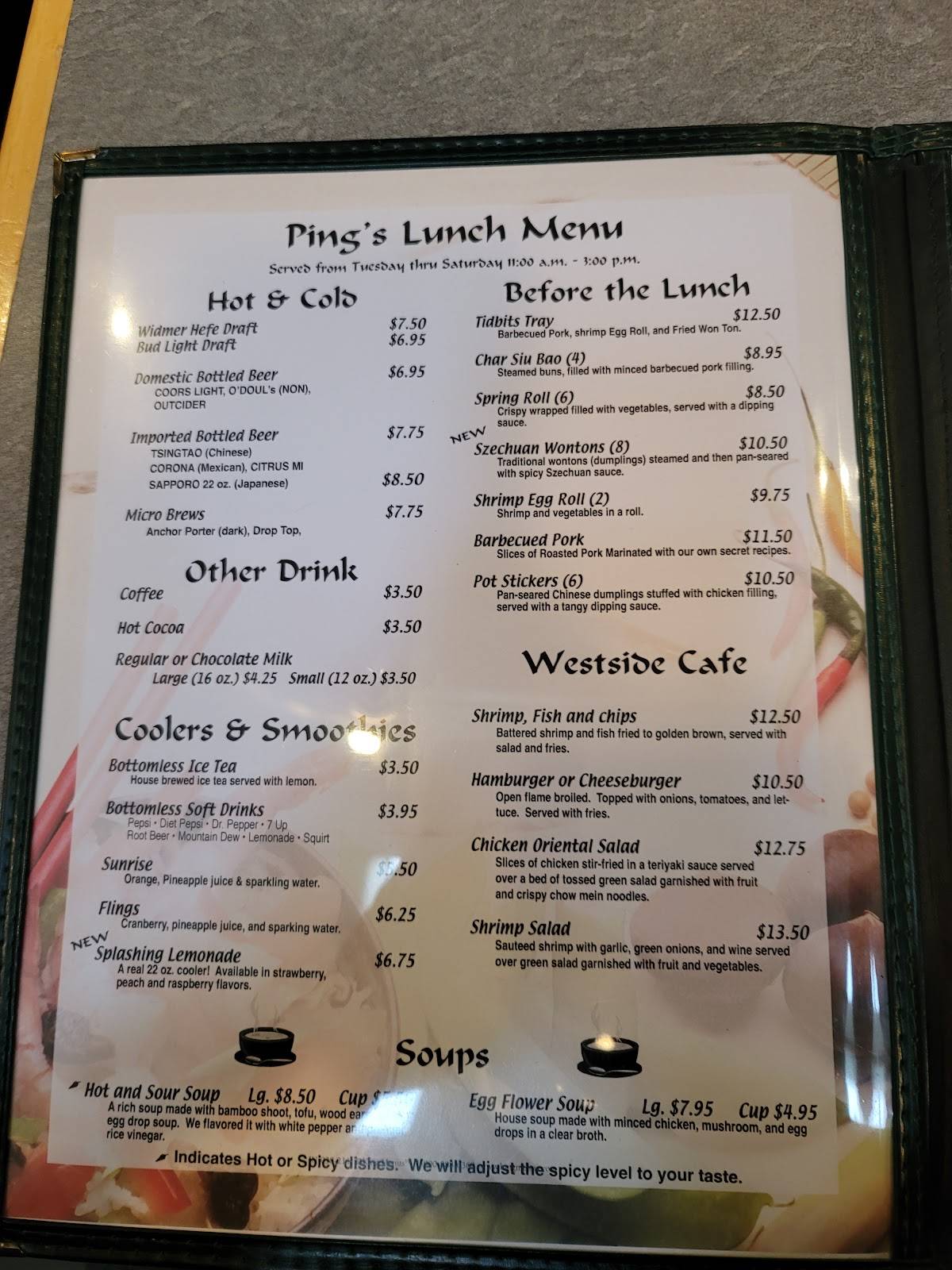 Menu at Ping's Garden Restaurant, Albany